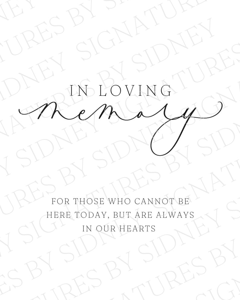 In Loving Memory Wedding Template in Loving Memory Wedding - Etsy
