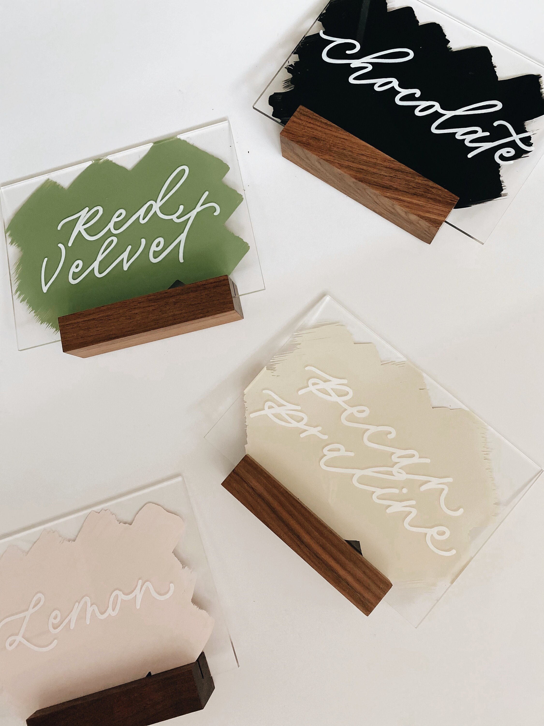 Acrylic Flavor Sign Painted Flavor Sign Acrylic Wedding - Etsy UK