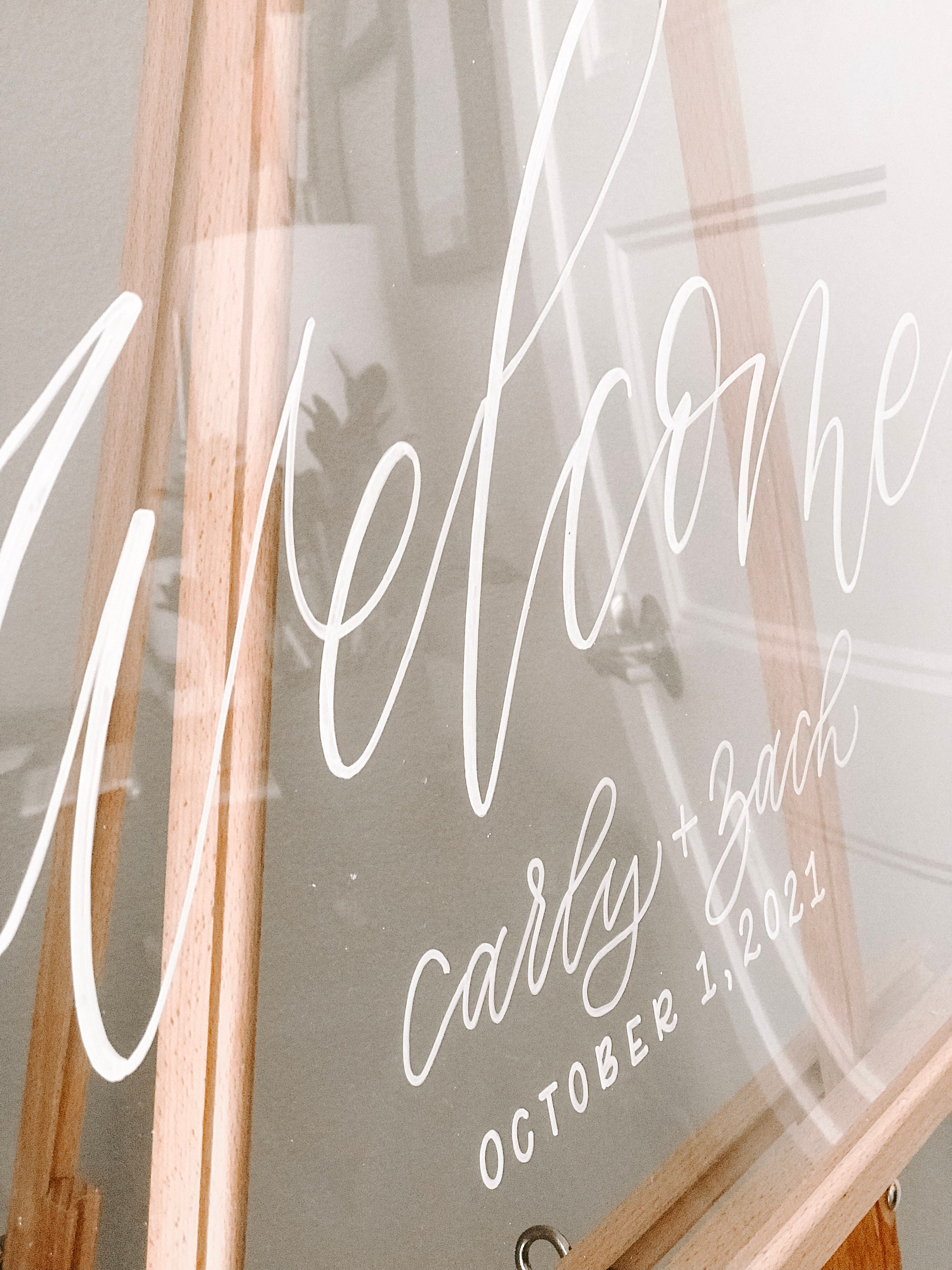 Acrylic Wedding Welcome Sign Elegant Wedding Welcome Sign | Etsy