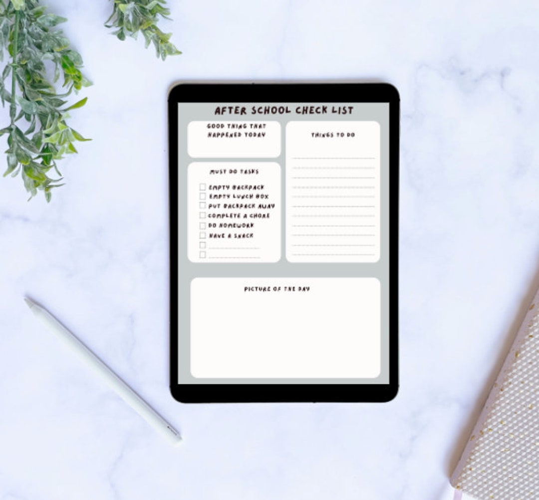 After school check list , checklist for kids, organizer for kids ...