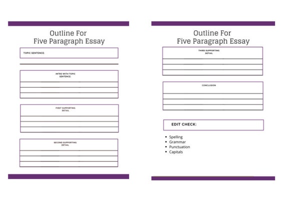5 Paragraph Essay Outline Template Printable