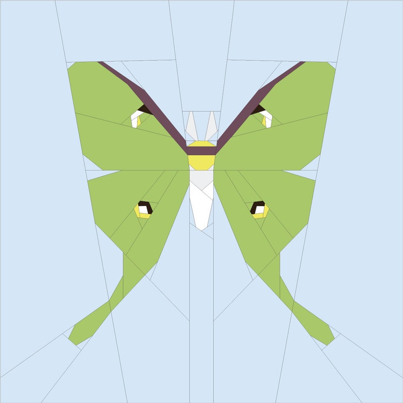 Foundation Paper Pieced Quilt Pattern: Luna Moth - Etsy