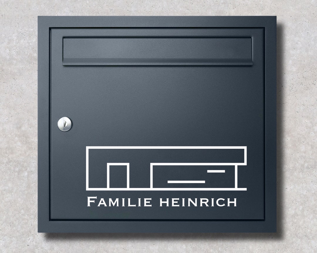 Modern House Letterbox Stickers Personalized Vinyl Sticker Family Name ...