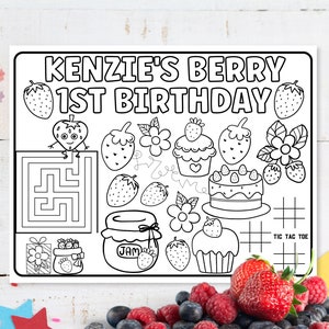 Berry 1st Birthday Placemat, Stawberry 1st Birthday Party, Custom ...