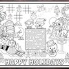 Holiday Coloring Placemats, Holiday Activity Sheet, Printable Party ...