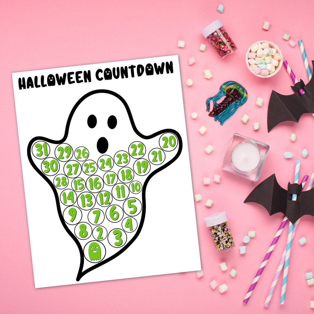 Halloween Countdown Sign, Crafts for Kids, Printable Advent Calendar ...