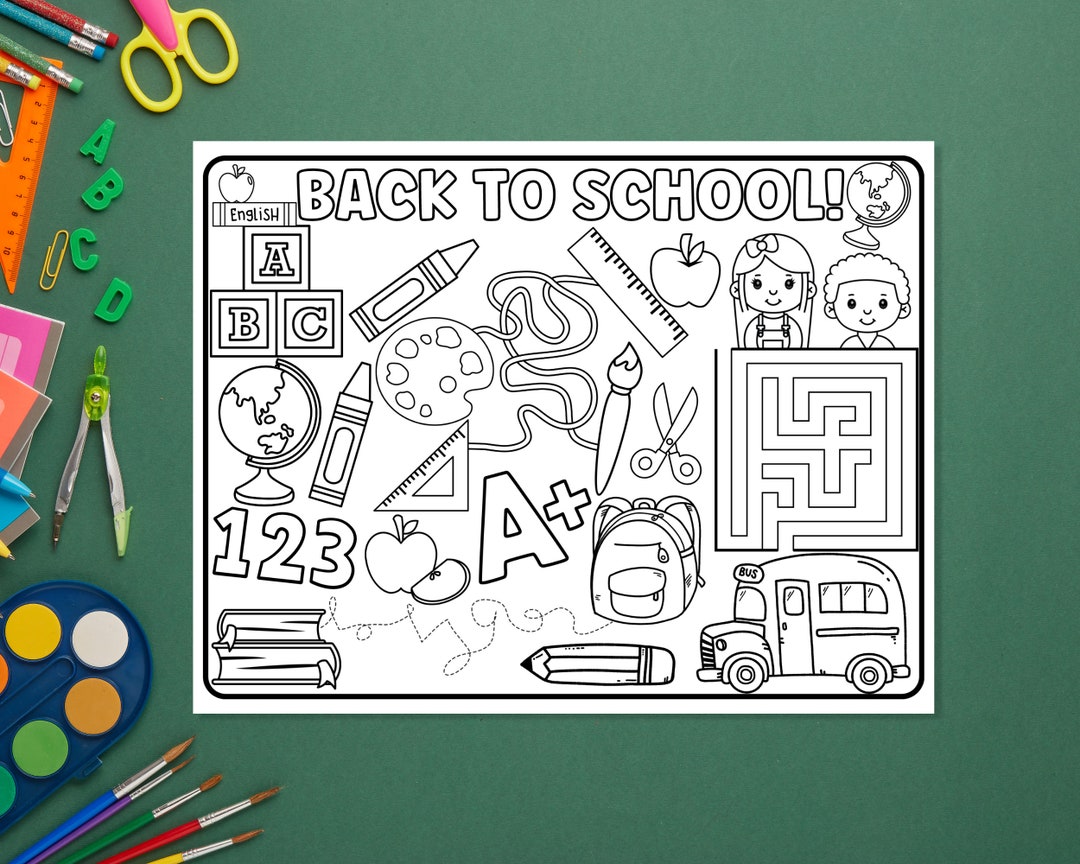 Back to School Coloring Sheet, 1st Day of School Printable, First Day ...