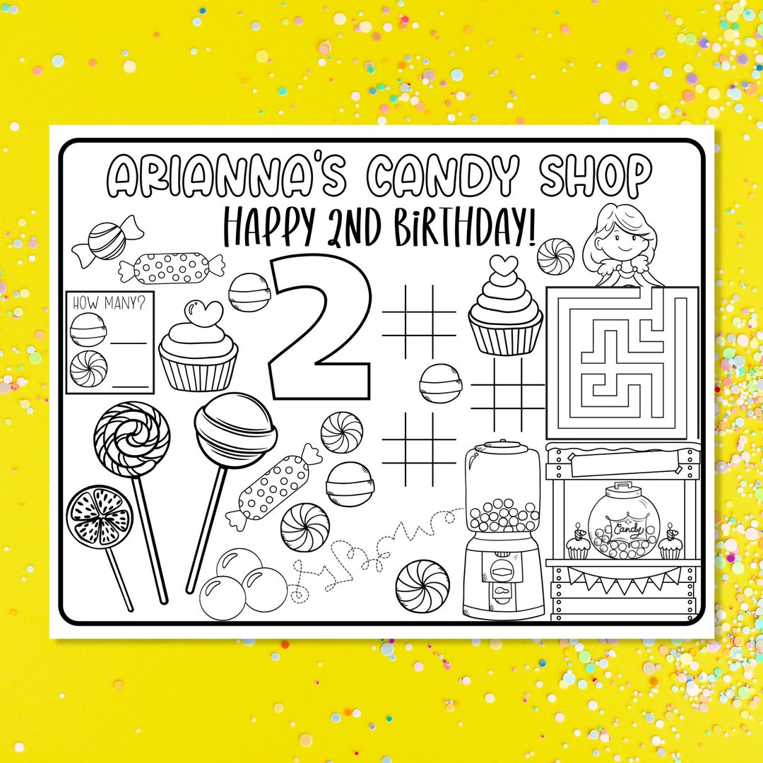 Candy Birthday Party Activity, Candy Birthday Printable, Candy Party ...