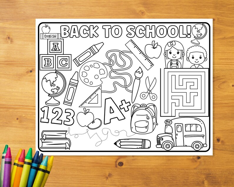 Back to School Coloring Sheet, 1st Day of School Printable, First Day ...