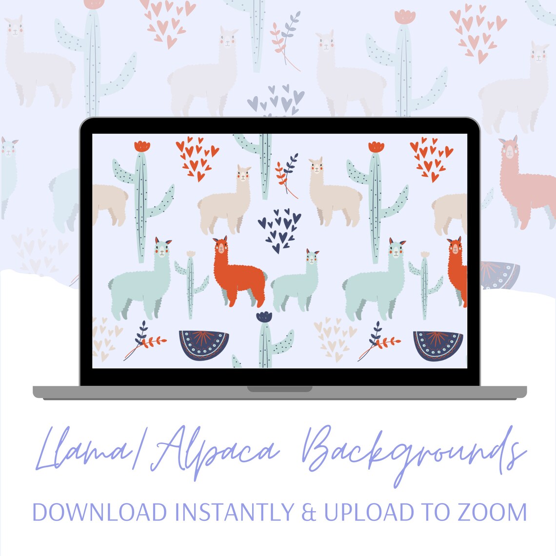4 Four Llama/Alpaca Zoom Backgrounds Non-Animated/No | Etsy