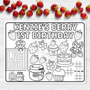 Berry 1st Birthday Placemat, Stawberry 1st Birthday Party, Custom ...