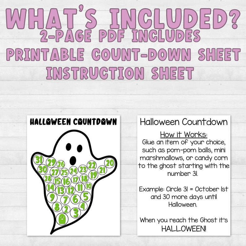 Halloween Countdown Sign, Crafts for Kids, Printable Advent Calendar ...