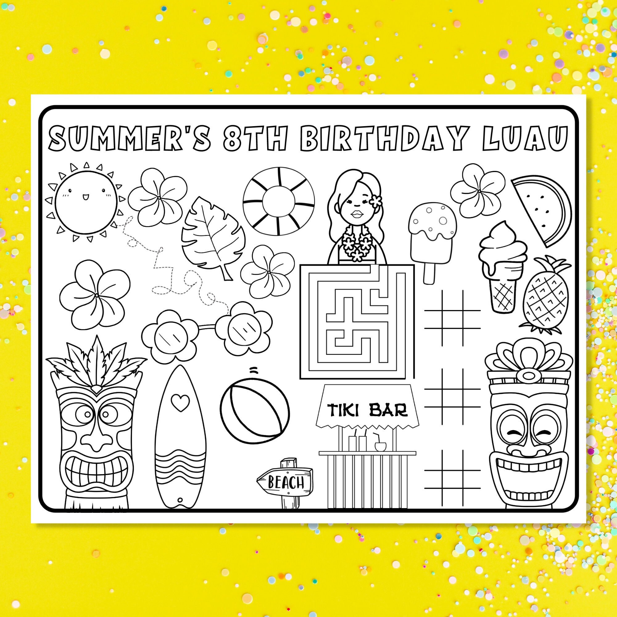 Summer Birthday Party Favors, Hula Girl Birthday Party, Personalized ...