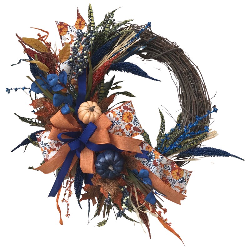 Blue Fall Wreath - Etsy