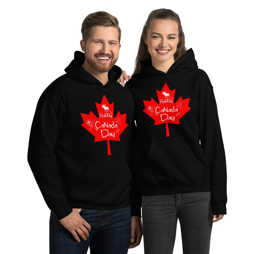 Happy Canada Day Red Maple Leaf Unisex Hoodie, Canada Red Maple Leaf ...