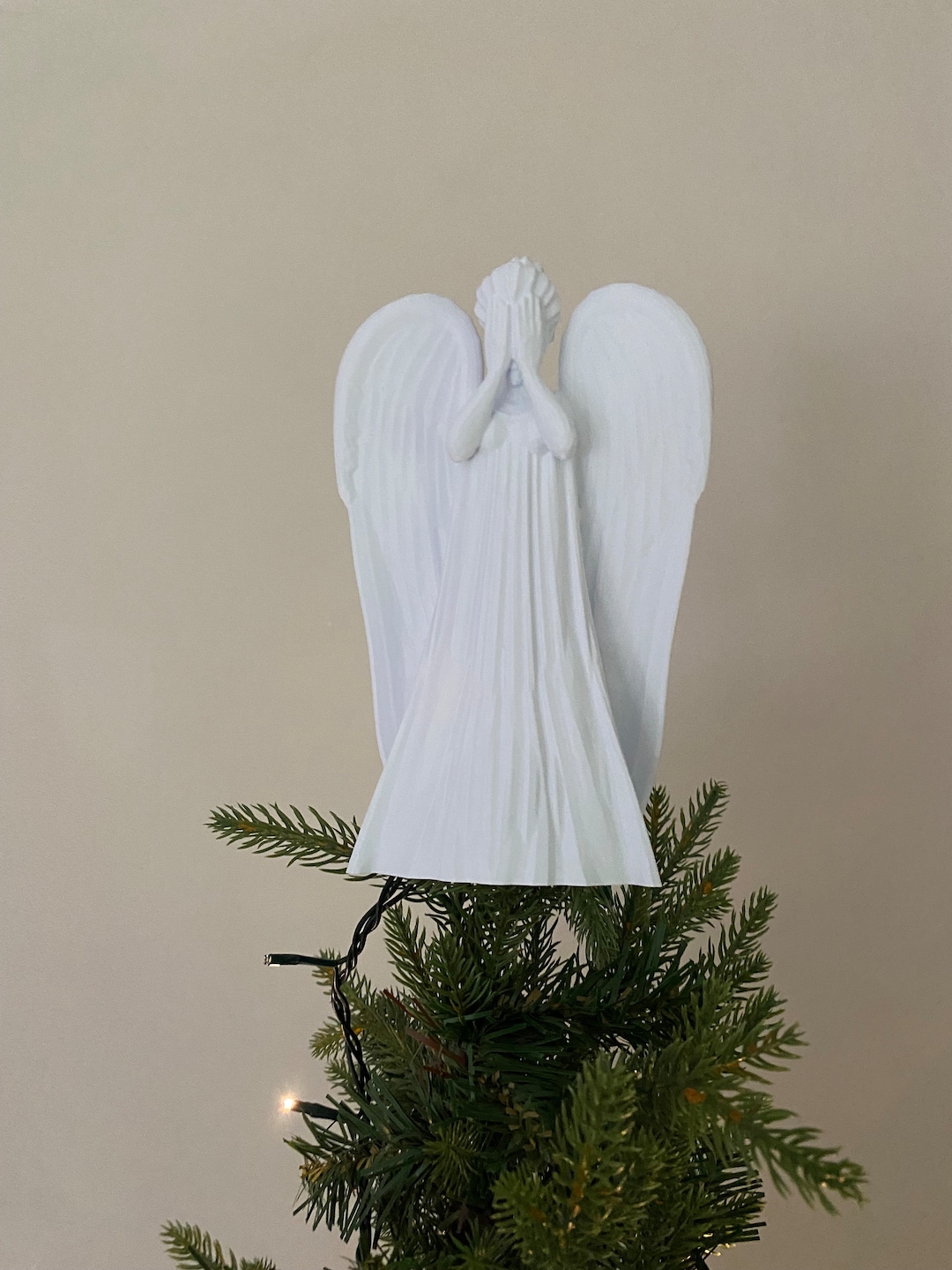 Large 20cm Face in Hands Weeping Angel Tree Topper - Etsy UK
