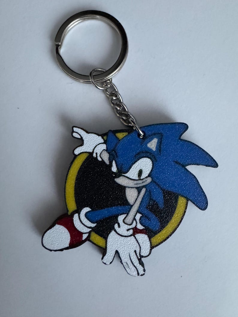 Sonic the Hedgehog Keyring: 3D Printed PLA Bag Tag - Etsy Canada