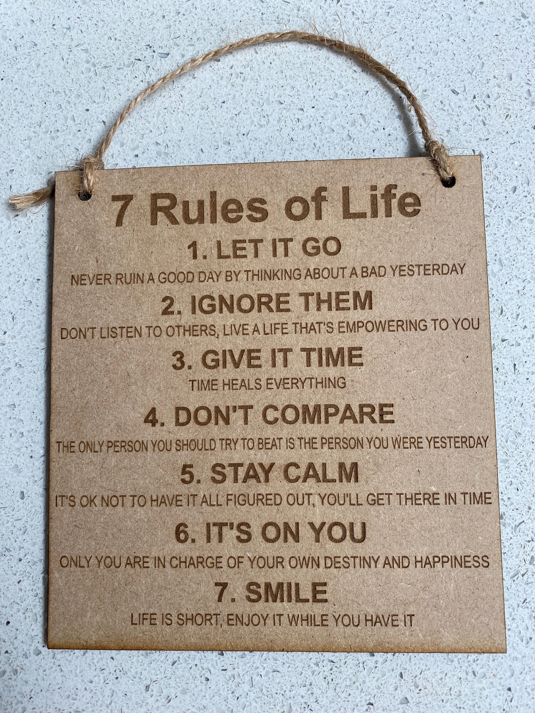 7 Rules of Life Plaque 3mm Thick Laser Cut - Etsy