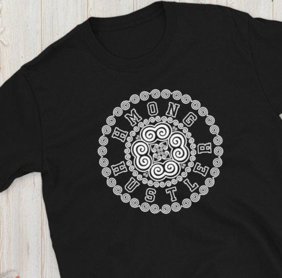 Hmong Hustler Circle Design White Print Short-sleeve Unisex - Etsy