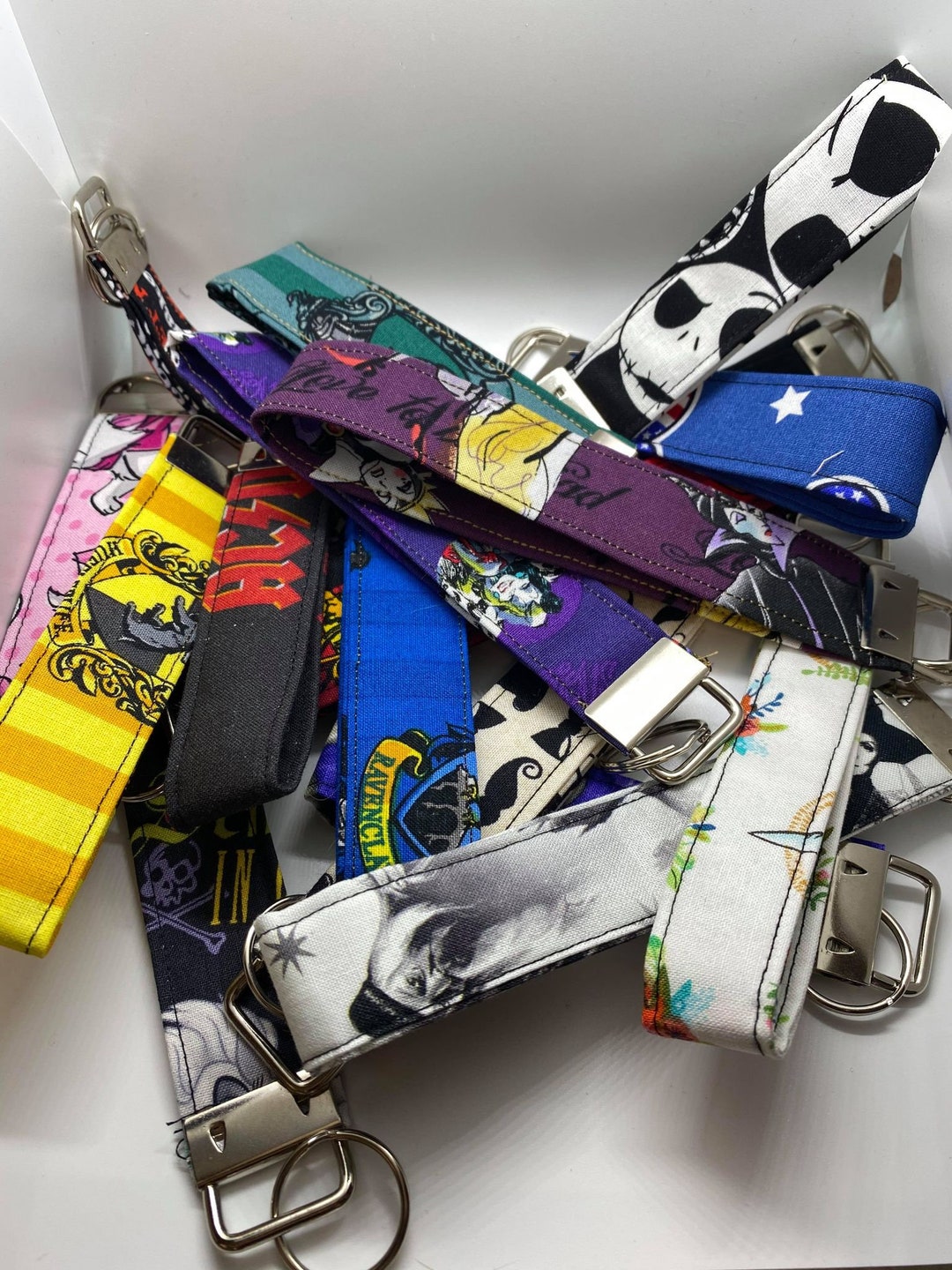 Fabric Keyfob Wristlet Keychain Various Characters, Designs, Fabrics - Etsy