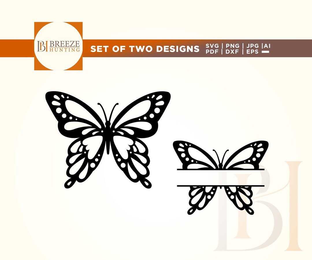 Butterfly SVG, Butterfly Monogram, Butterfly Split Monogram PNG ...