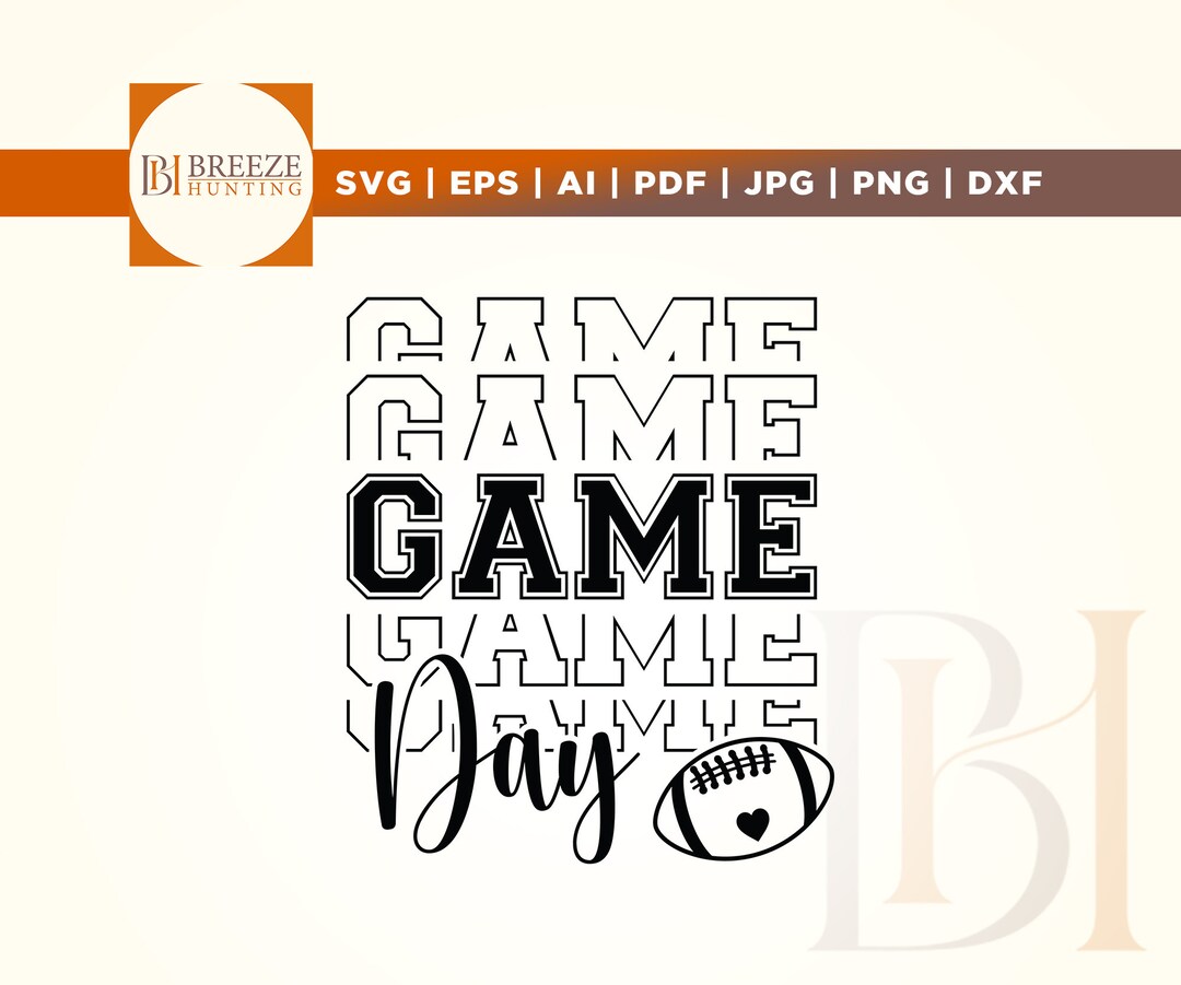Game Day Football SVG, Cricut Silhouette Cut Files (digital Download ...