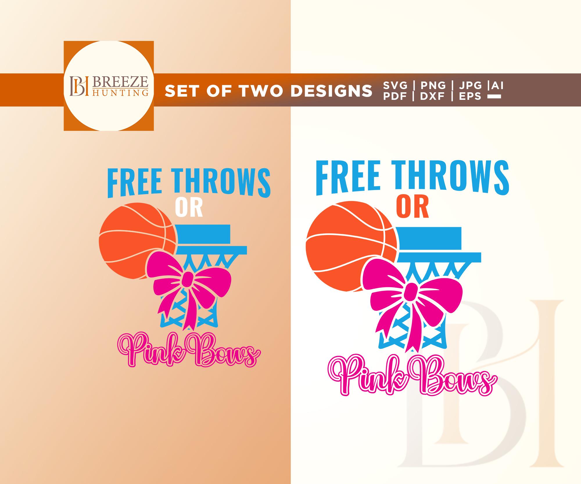 Free Throws and Pink Bows SVG, Gender Reveal SVG, Gender Reveal, Cricut ...
