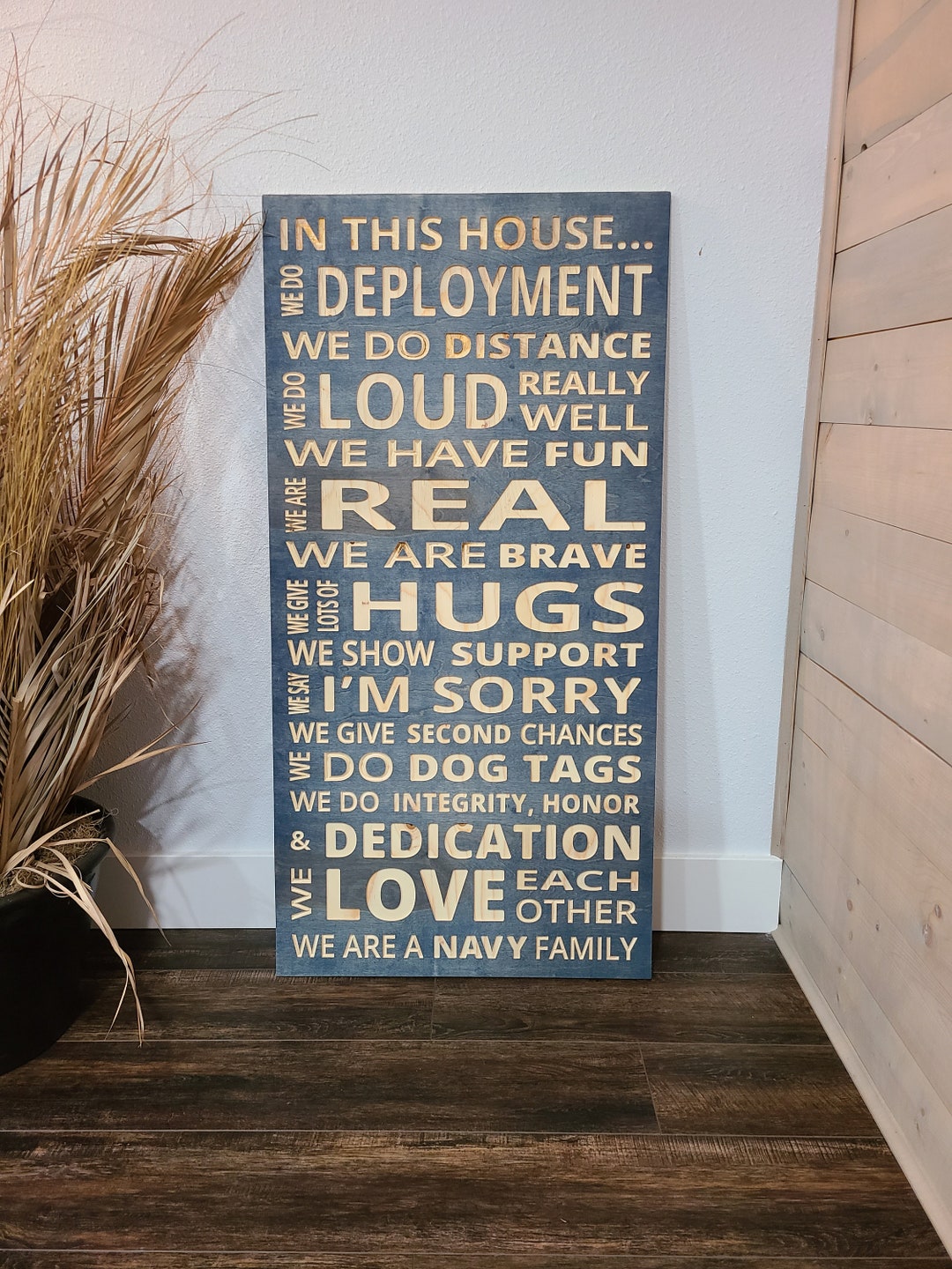Personalized Military Family Engraved Wood Sign | Choose Theme and ...