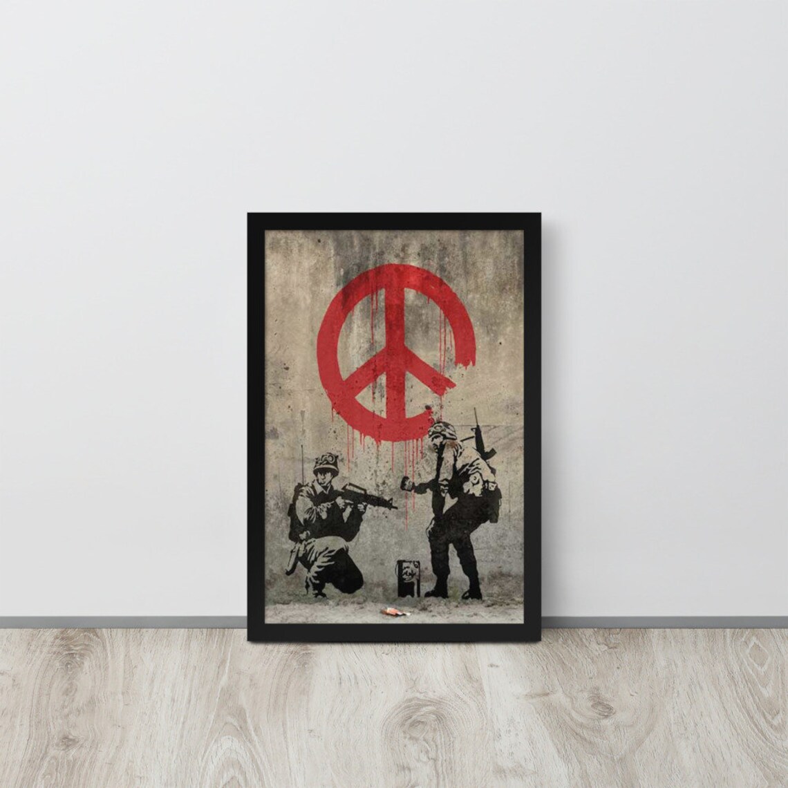 Banksy Soldiers Painting CND Sign Framed Poster Print Banksy | Etsy