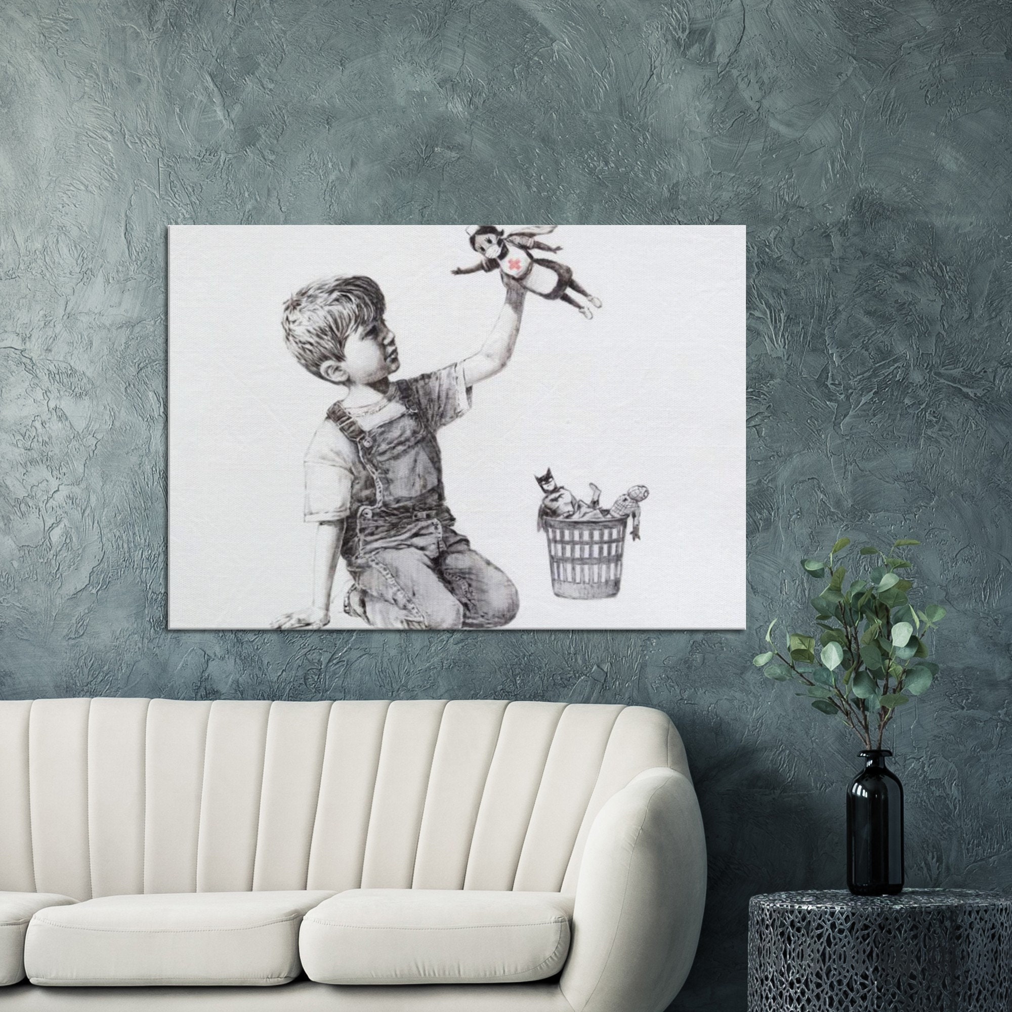 Banksy Canvas, Nurse Super Hero Canvas Print, Banksy Original Art Print ...
