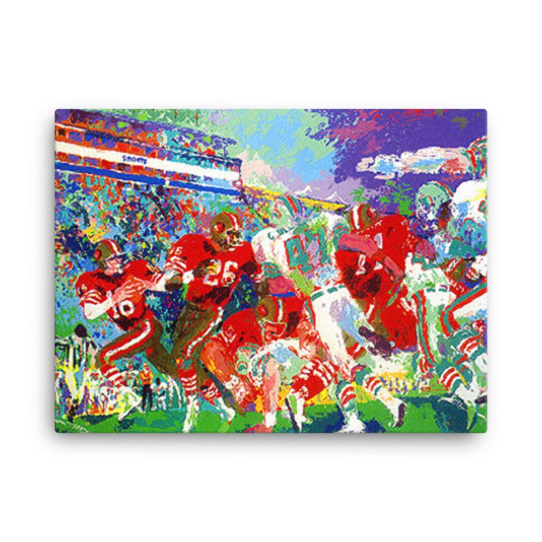 Leroy Neiman Football Canvas, Post Season Football Classic 1985, Canvas ...