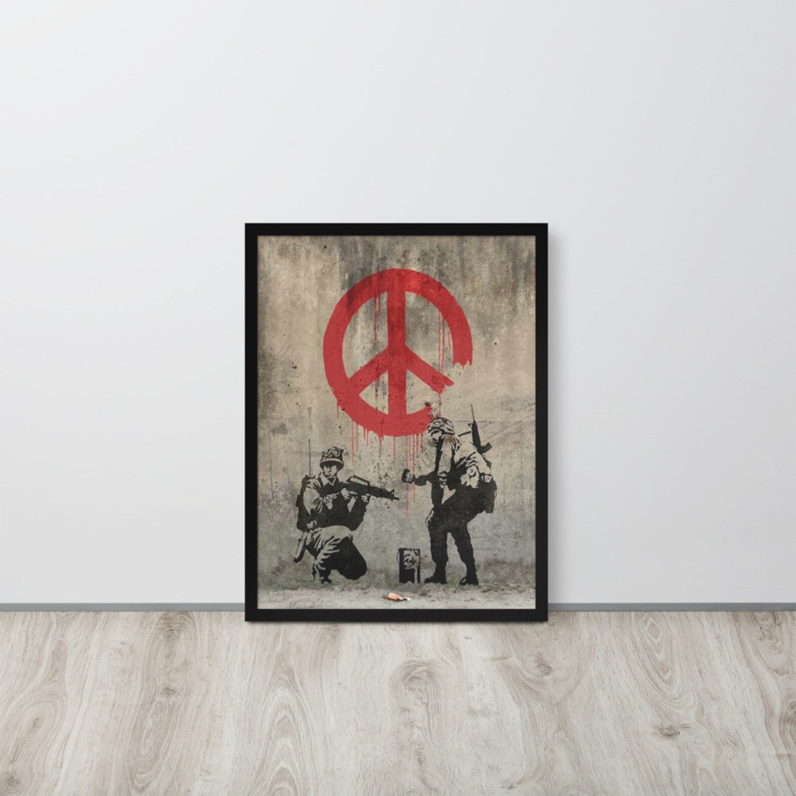 Banksy Soldiers Painting CND Sign Framed Poster Print Banksy - Etsy UK
