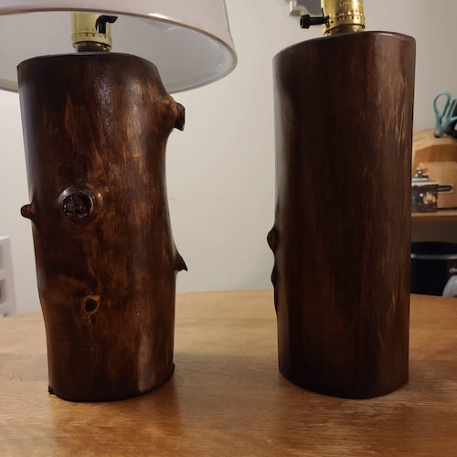 Log Table Lamp - Etsy