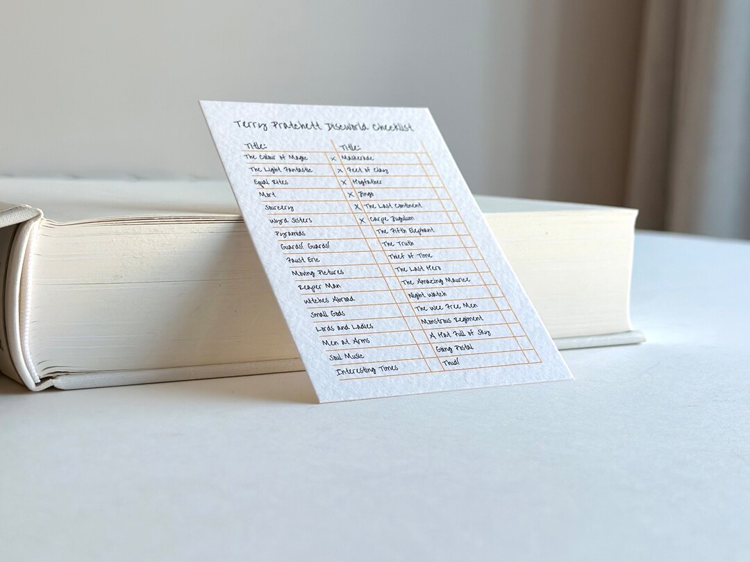 Terry Pratchett Discworld Bookmark, Fantasy Book Reading Tracker ...