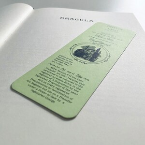 Count Dracula Horror Bookmark, Vintage Vampire Bookmarks, Gothic Gift ...