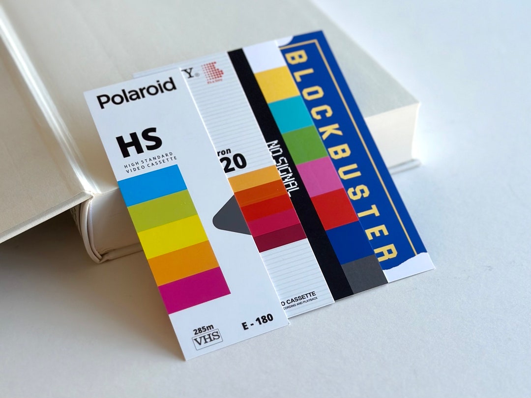 Retro Bookmark Set, Unique Vintage Book Gift, Blockbuster, VHS ...