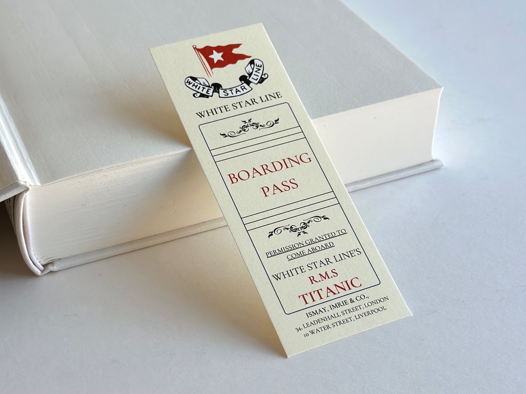 Titanic Personalised Bookmarks - Custom Bookmark Boarding Pass, Titanic ...