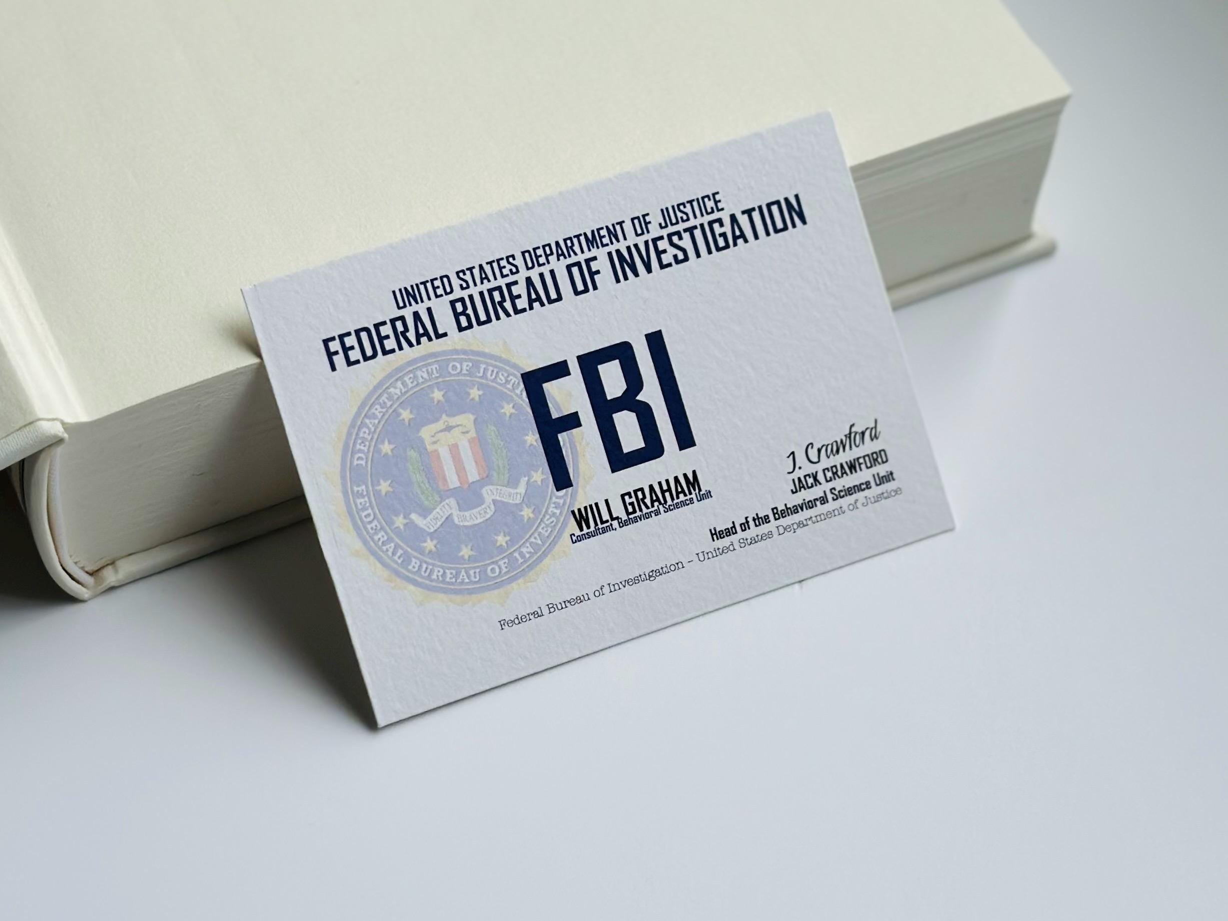 Will Graham FBI Bookmark - Hannibal TV Show, Business Card & Costume ...