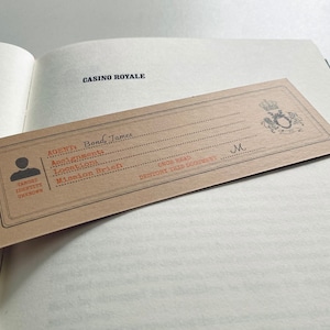 Custom James Bond Bookmark, Bookmarks, Custom Gift, Personalised Gifts ...