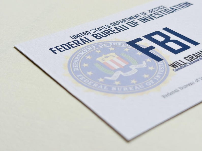 Will Graham FBI Bookmark - Hannibal TV Show, Business Card & Costume ...