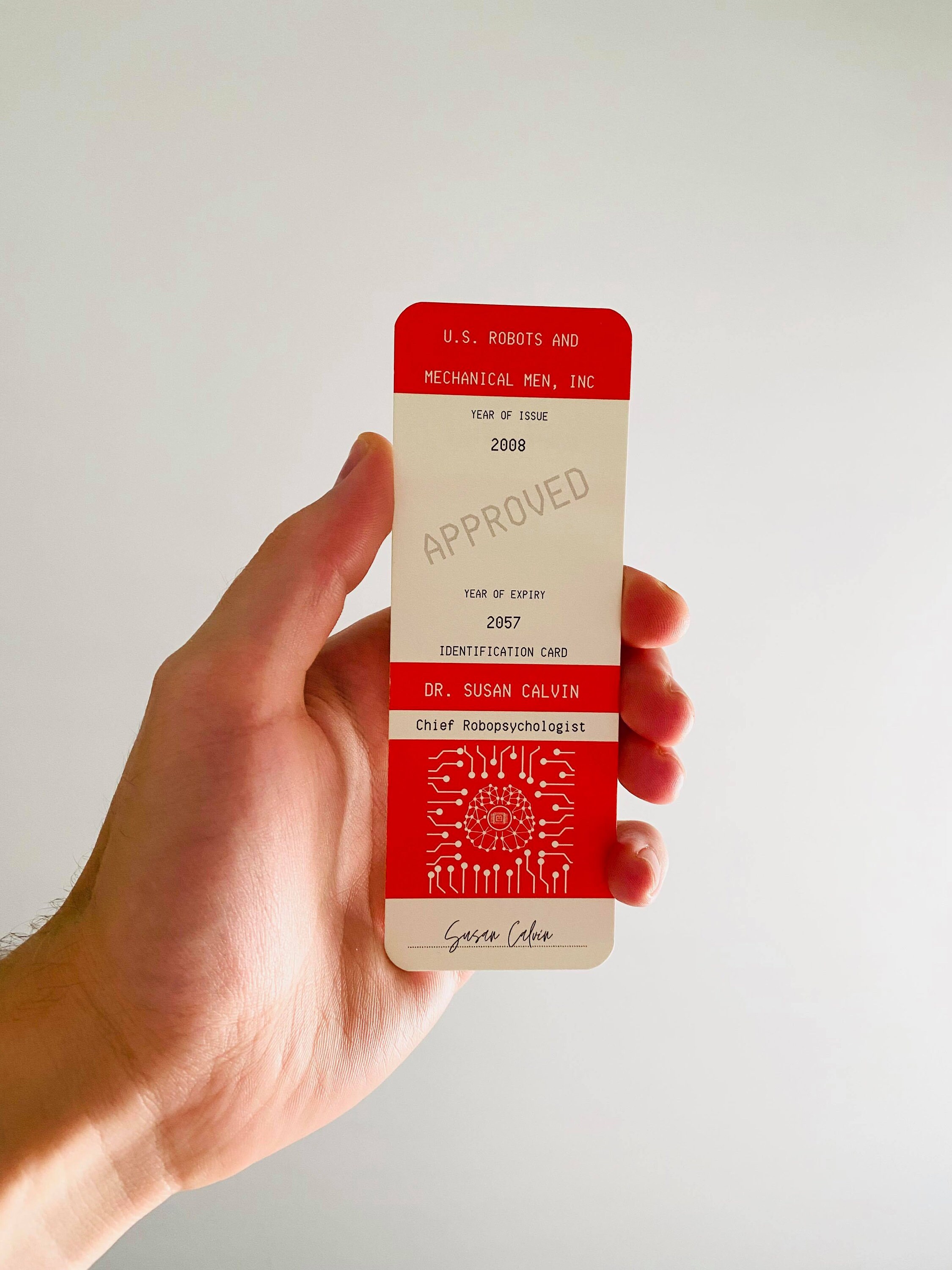 I Robot Dr Susan Calvin ID Card Inspired Bookmark Isaac | Etsy