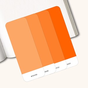 Colourful Cute Bookmark Set, Orange Color Palette, Booklover Gift ...