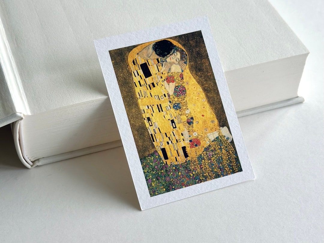 The Kiss Painting Bookmark, Gustav Klimt Painted Bookmarks, Vintage ...