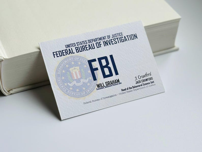 Will Graham FBI Bookmark - Hannibal TV Show, Business Card & Costume ...