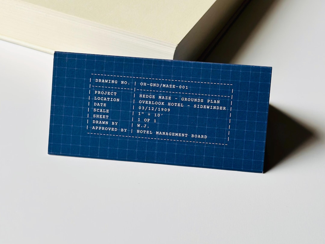 Stephen King's the Shining Bookmark – Overlook Hotel Maze Blueprint ...