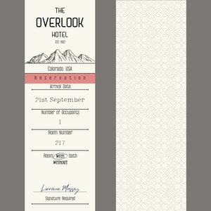 The Shining Bookmark, Stephen King Horror Bookmarks, Overlook Hotel ...