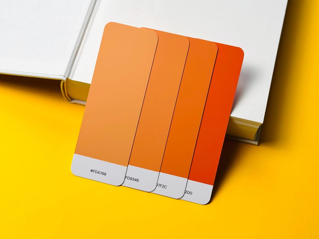 Orange Gradient Bookmark Set: Velvet Laminated Silk Cardstock - Bookish ...