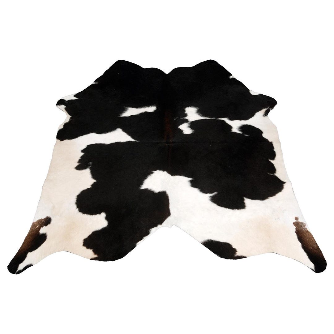 Luxurious Black and White Spotted Cowhide Rug Hypoallergenic, Non-slip ...