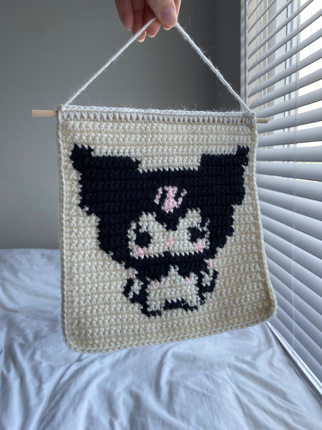 Kuromi Tapestry | Tapestry Crochet | Sanrio Tapestry Crochet - Etsy