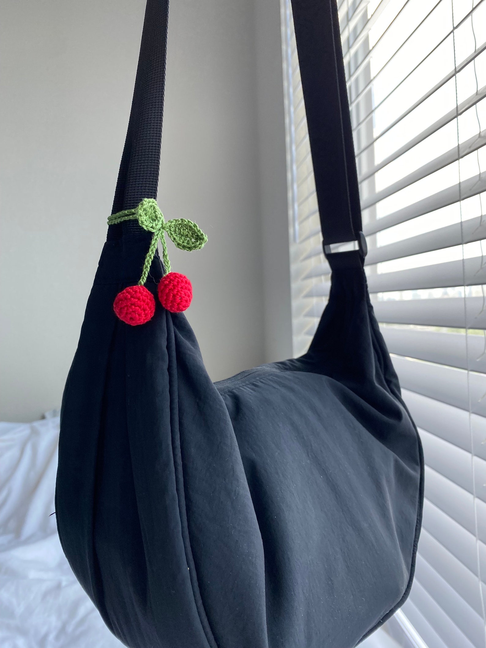 Cherry Purse Charm | Crochet Cherries | Crochet Purse Charm - Etsy